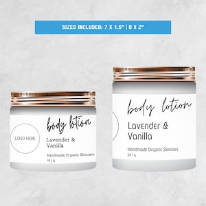 Body Lotion Wrap Around Jar Label Template Custom Skincare Moisturizer ...