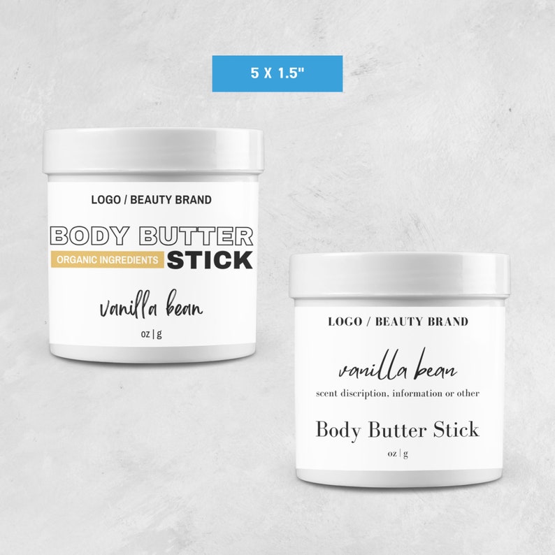 Body Butter Balm Stick Label Template Editable Wrap Around Cosmetic ...