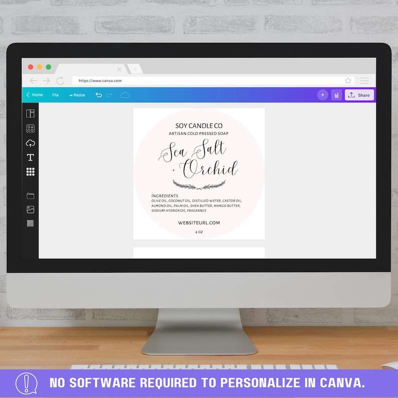 Handmade Circular 2" Soap Label Template Editable Soap Sticker Print at ...