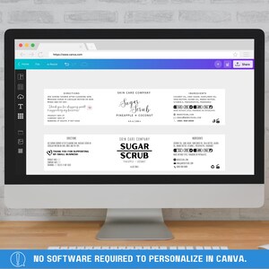 Hand & Body Skincare Sugar Scrub Label Template Custom Sugar Scrub Foot ...