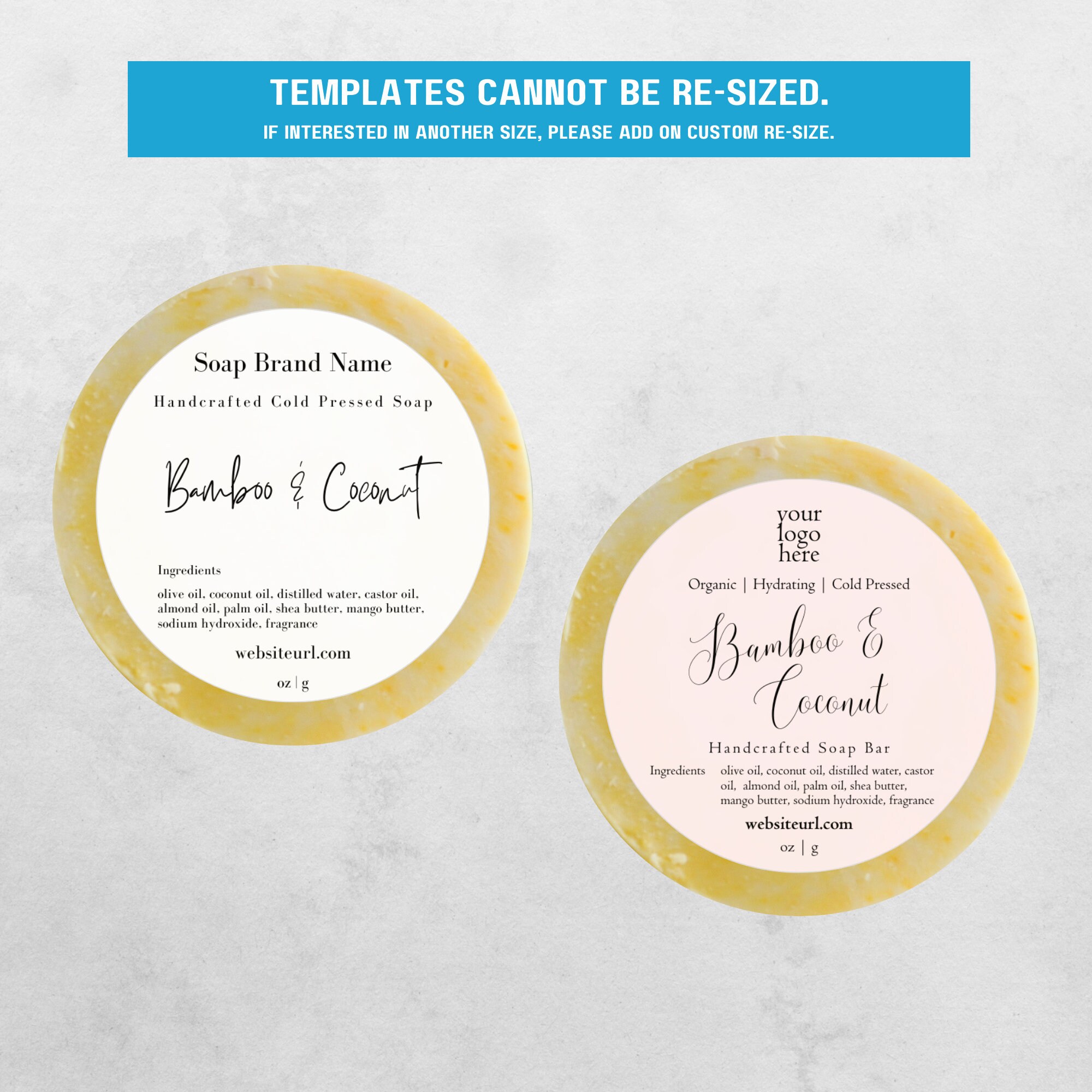 Round Soap Bar Label Template DIY Custom Circle Handmade Soap Label ...