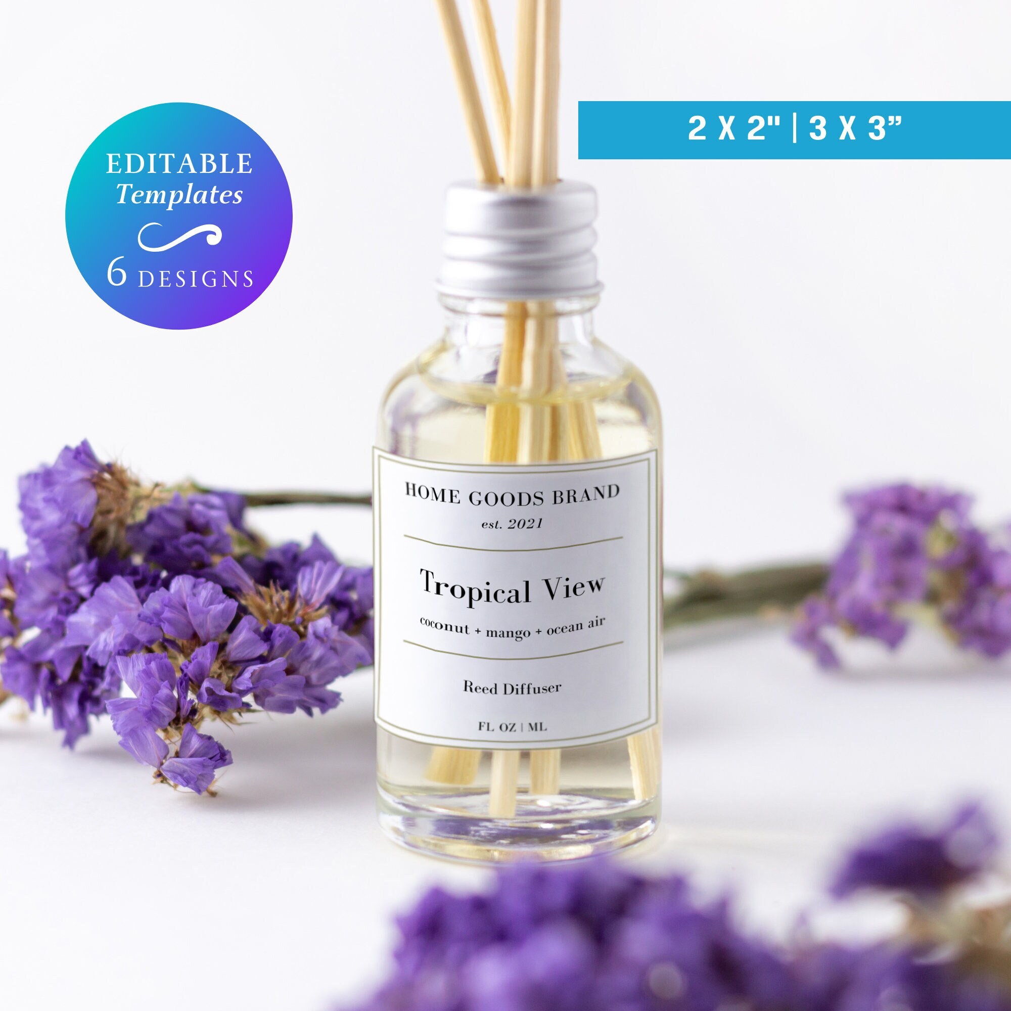 Scented Oil Diffuser Label Template Custom Fragrance Oil Diffuser Label ...
