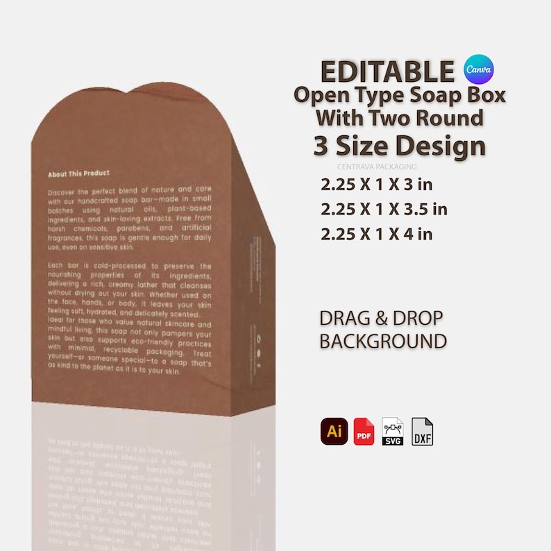 Round Soap Box Template for Canva: Rustic Skincare Packaging (digital ...