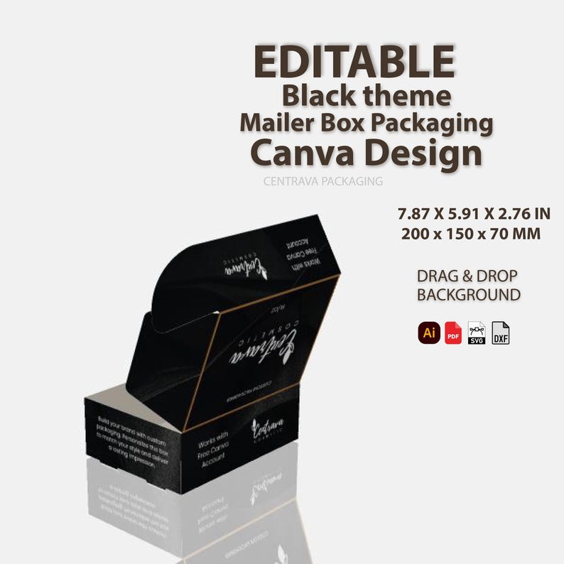 Mailer and Shipping Box Canva Template: Editable Packaging Design Kit ...