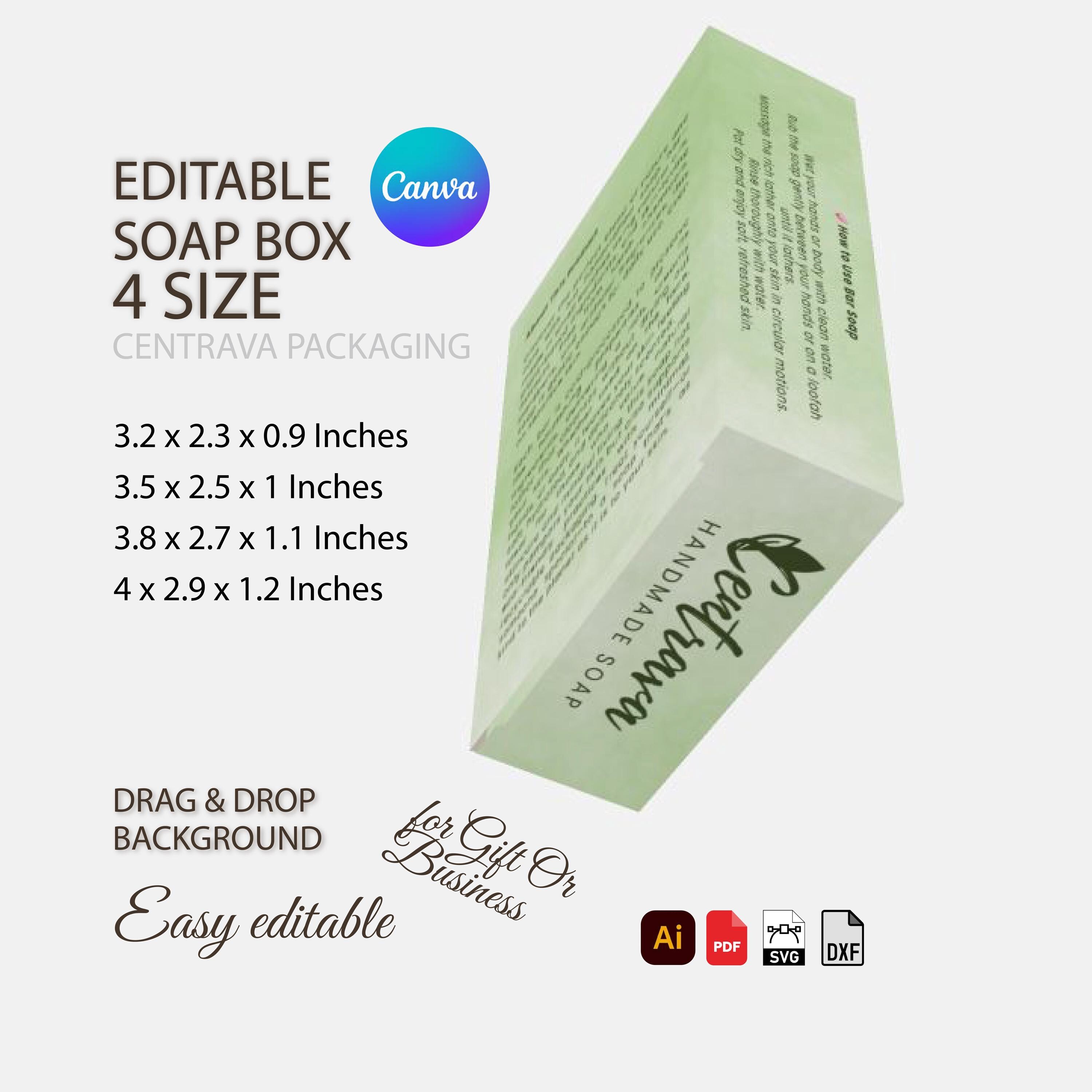 Bundle 3 Sizes Natural Soap Box Template Editable in Canva | Printable ...