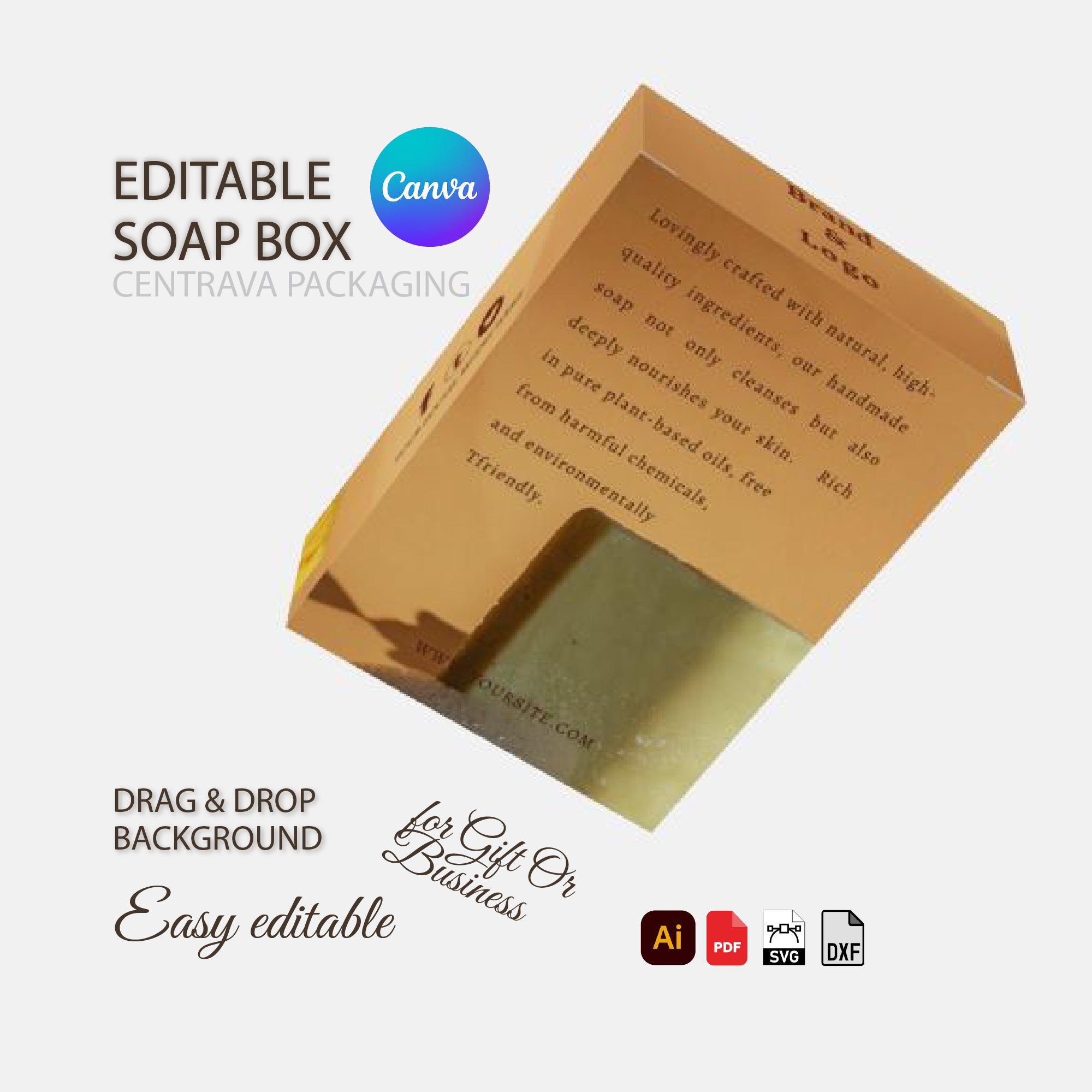 Luxury Soap Box Template Editable in Canva | Printable Soap Packaging ...