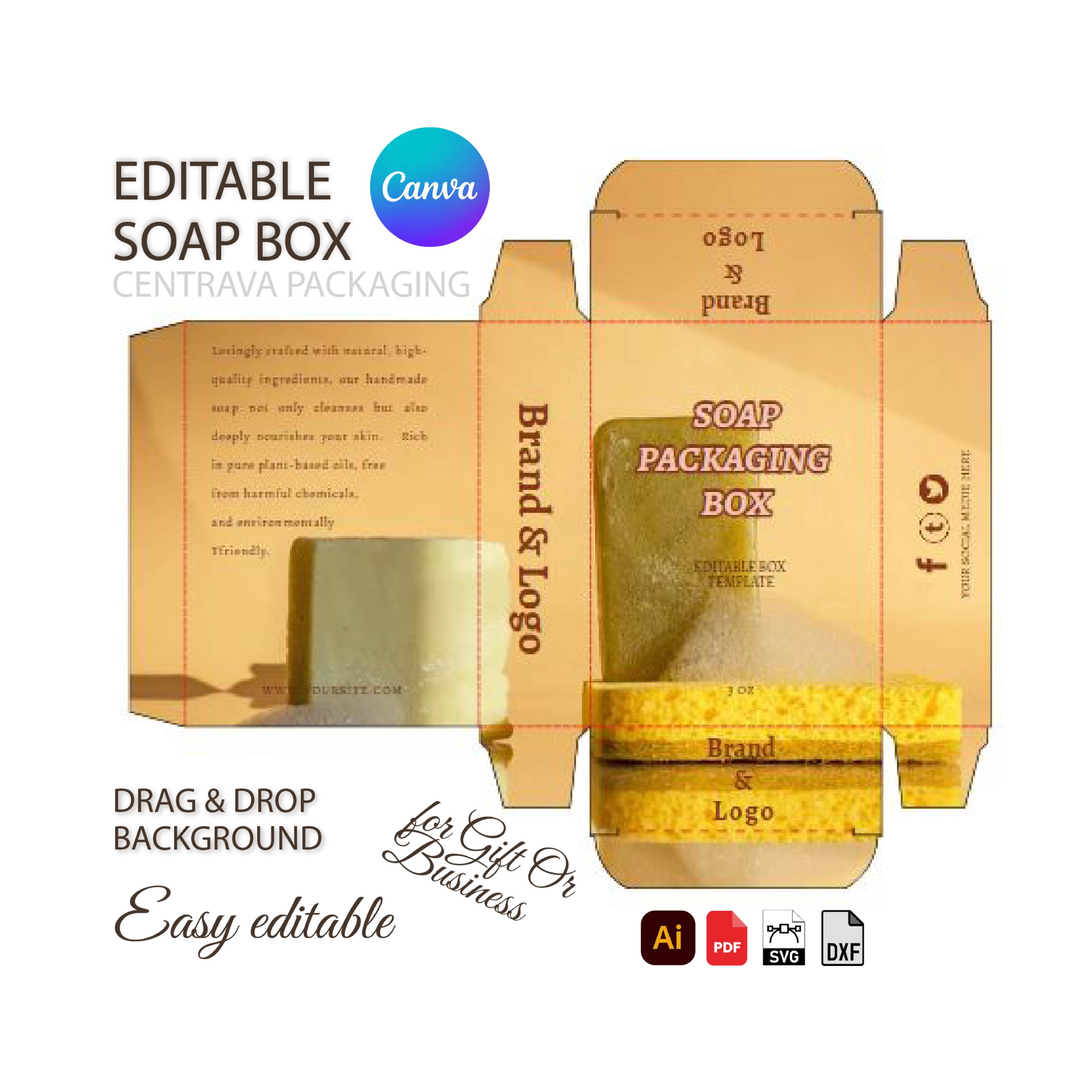 Luxury Soap Box Template Editable in Canva | Printable Soap Packaging ...