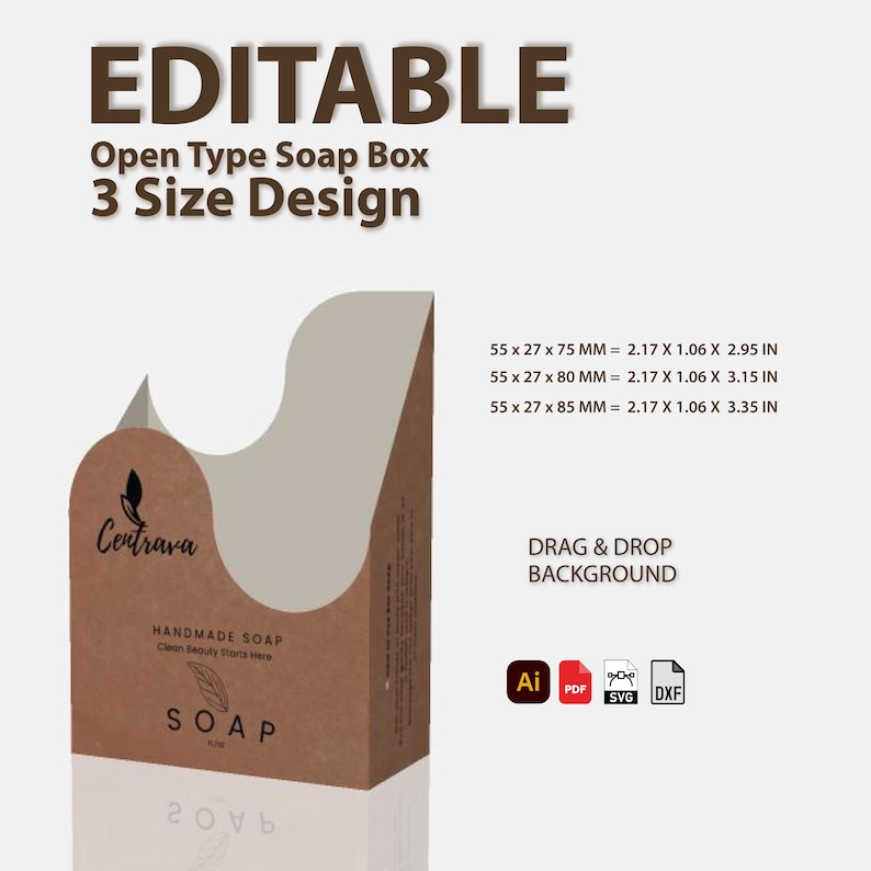 Bundle 3 Sizes Soap Box Template Unique Open Type Editable in Canva ...