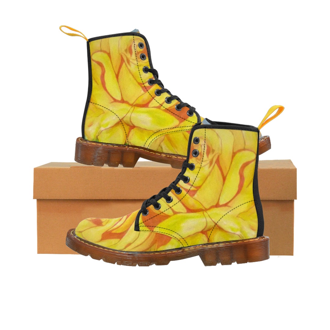 Yellow Rose Women's Canvas Boots by TMB - Etsy