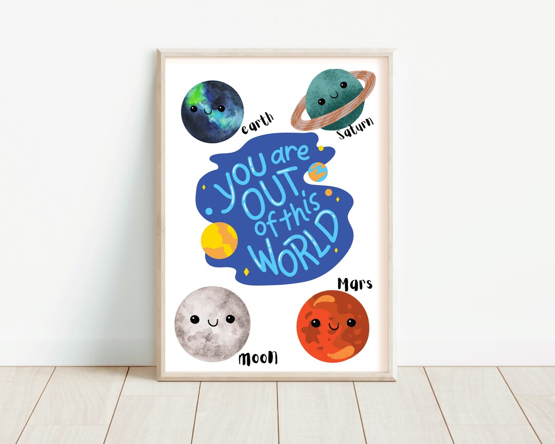 Space Jam / Planet Earth / Space / Nursery Art / Kids Room / - Etsy