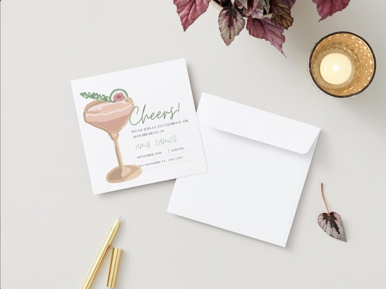 Cheers! Party Invitation Template | Editable Birthday Party Invite ...