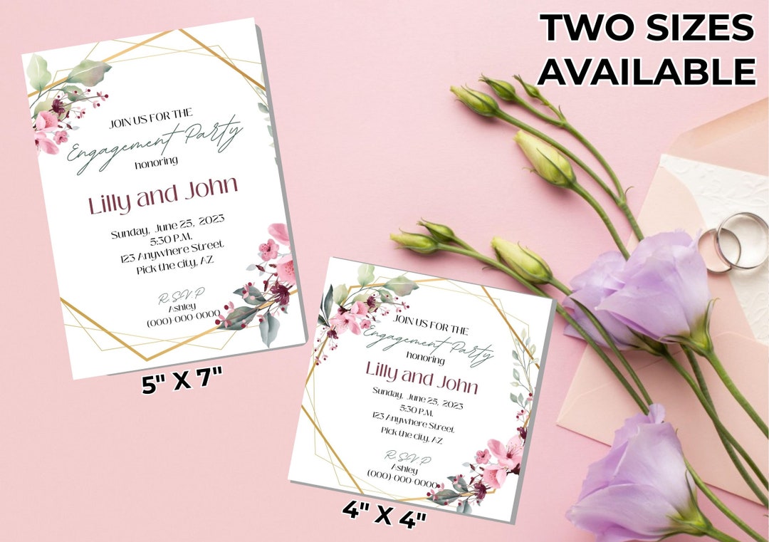Engagement Invitation Template | Engagement Invitation | Engagement ...