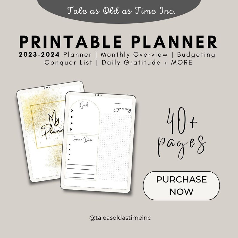 2023-2024 Printable Planner Bundle BOLD GOLD Edition - Etsy