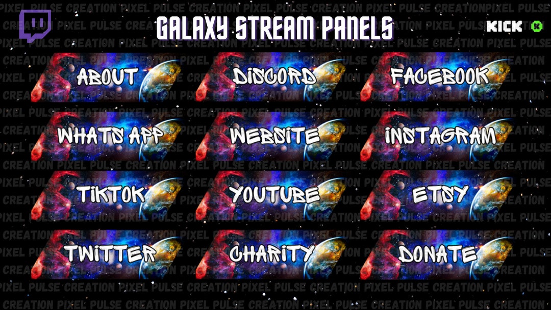 X24 Twitch Panels Galaxy Pack - Etsy