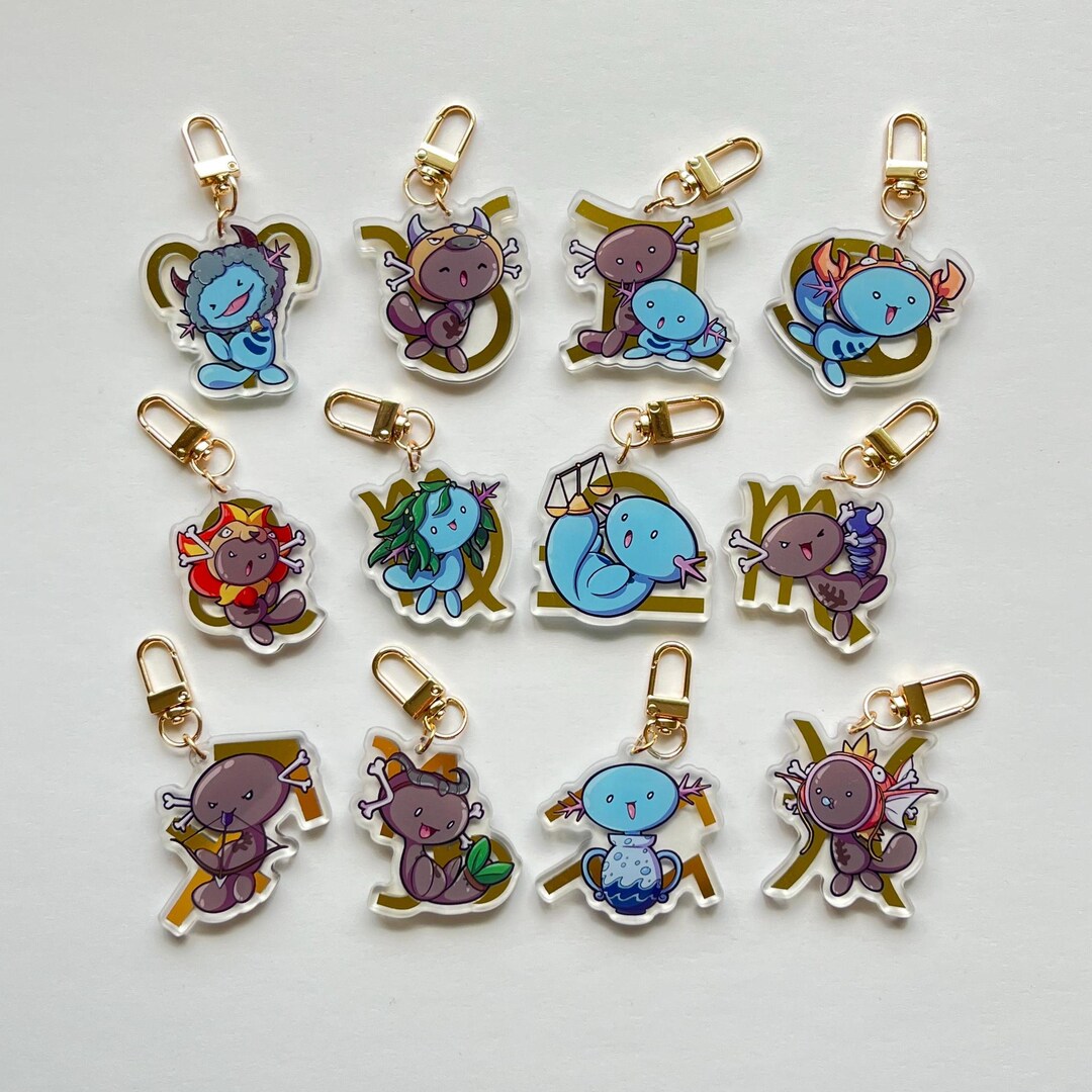 Classic Paldean Wooper Zodiac Gold Foil Double Sided 2" Acrylic ...