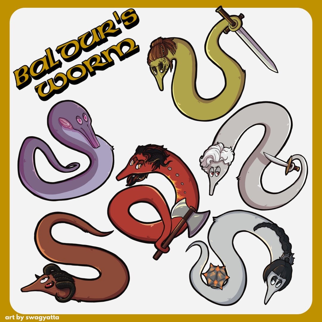 Baldur's Worm on a String 3 Inch Stickers - BG3 - Etsy