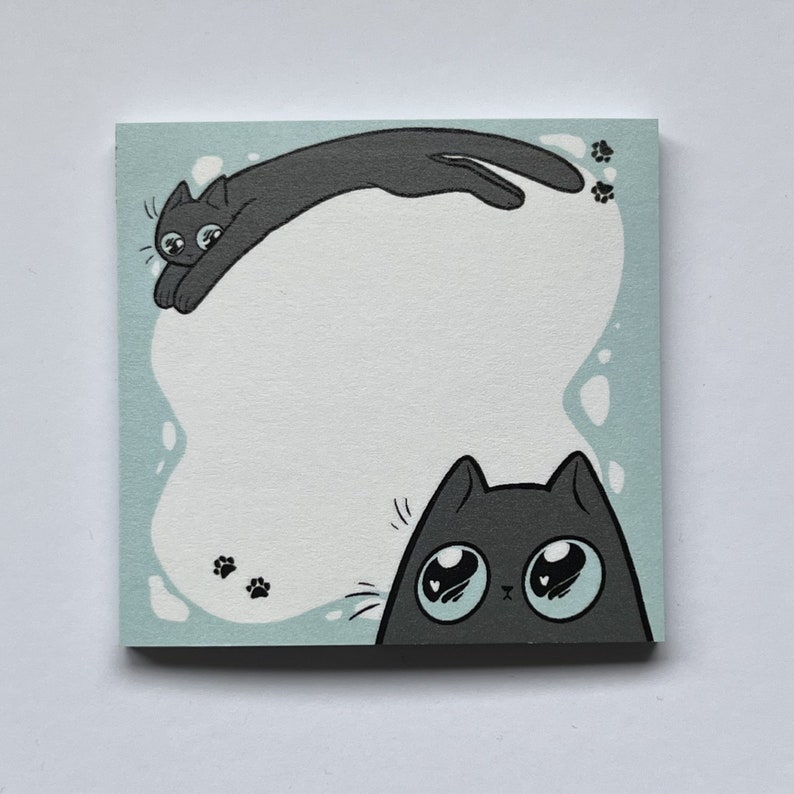 Cute Cat Post-it Notes Sticky Notes Stationary 3x3 50 Sheets - Etsy