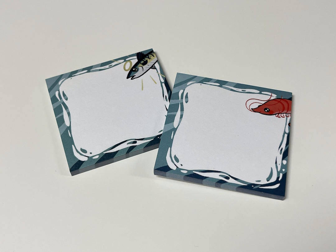 Cute Sea Creature Aquatic Shrimp Mackerel Post-it Notes Sticky Notes ...