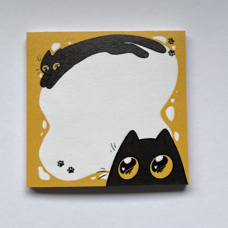 Cute Cat Post-it Notes Sticky Notes Stationary 3"x3" 50 Sheets - Etsy