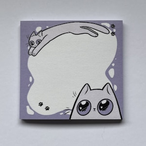 Cute Cat Post-it Notes Sticky Notes Stationary 3"x3" 50 Sheets - Etsy