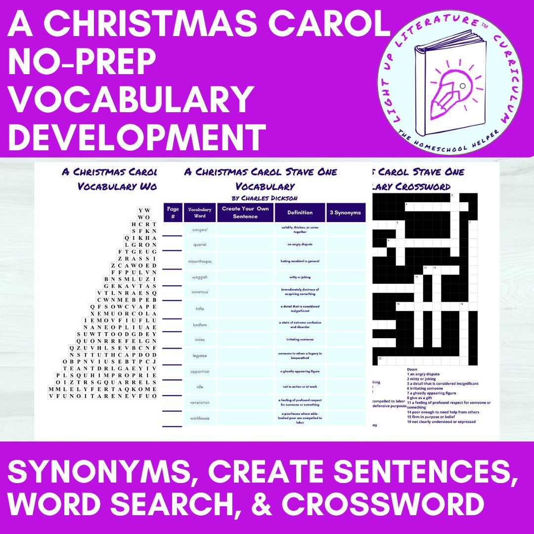 A Christmas Carol No-prep Vocabulary Development - Etsy