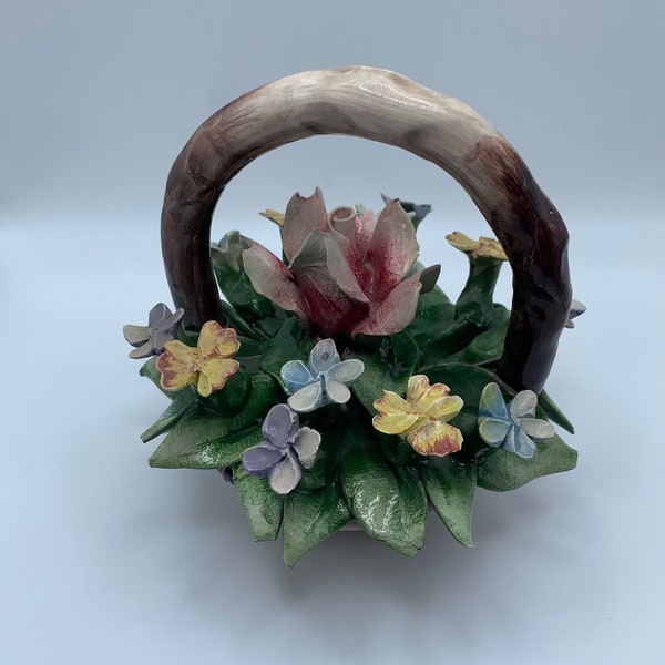 Capodimonte Flower Basket - Etsy