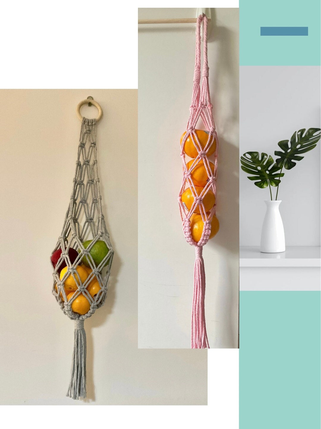 Macrame Fruit Hanger, Fruit Basket, Kitchen Decor, Hanging Fruit and ...