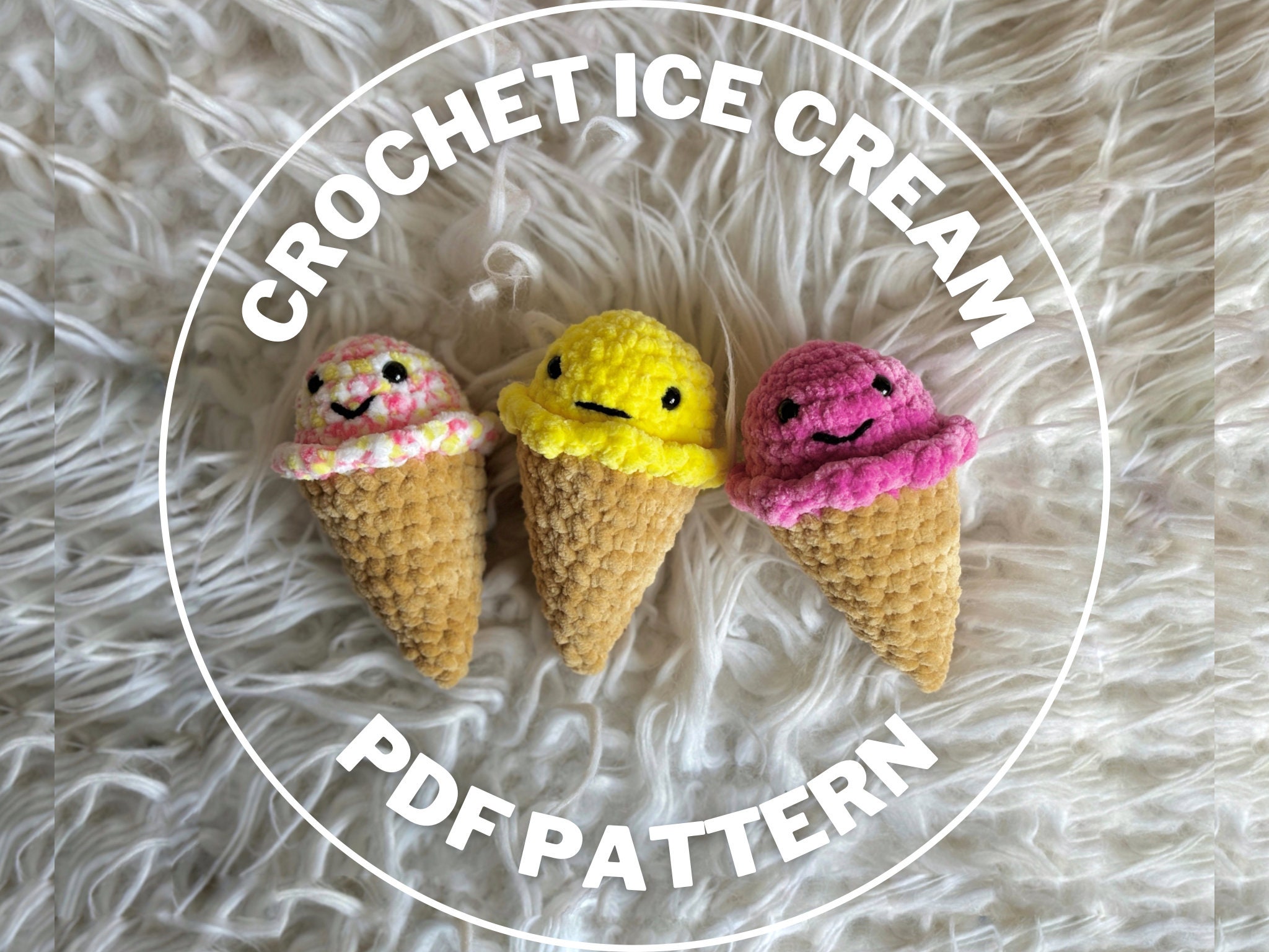 Ice Cream No-sew Amigurumi PDF Pattern | Beginner Friendly Amigurumi ...
