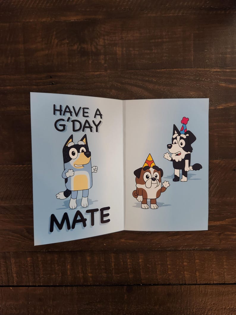 Bluey Greeting Card - Etsy