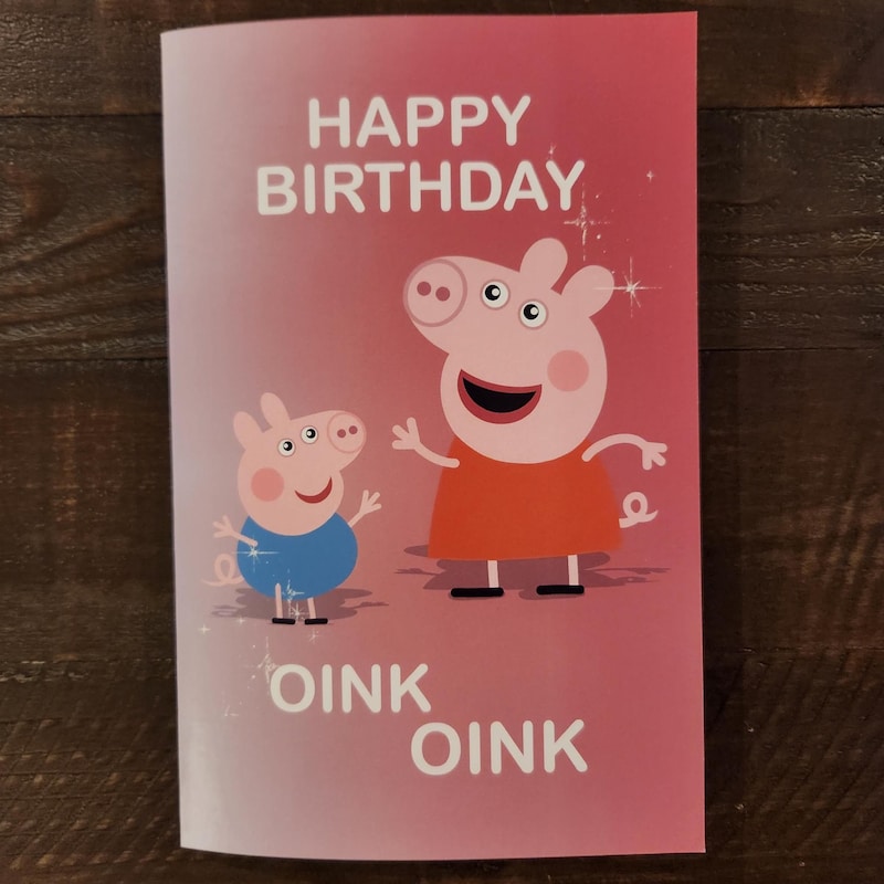 Peppa Pig Card - Etsy