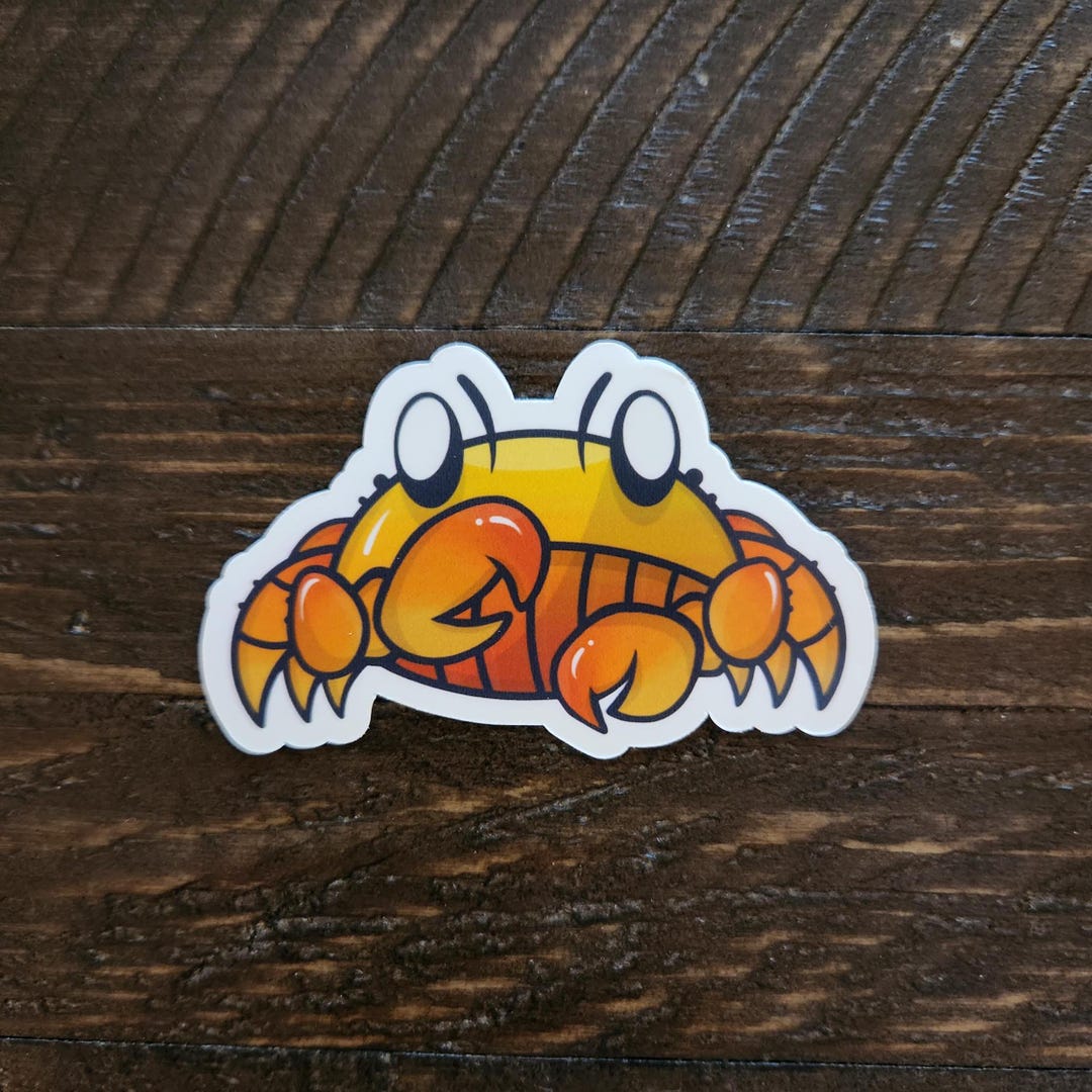 Cartoon Crab Sticker - Etsy