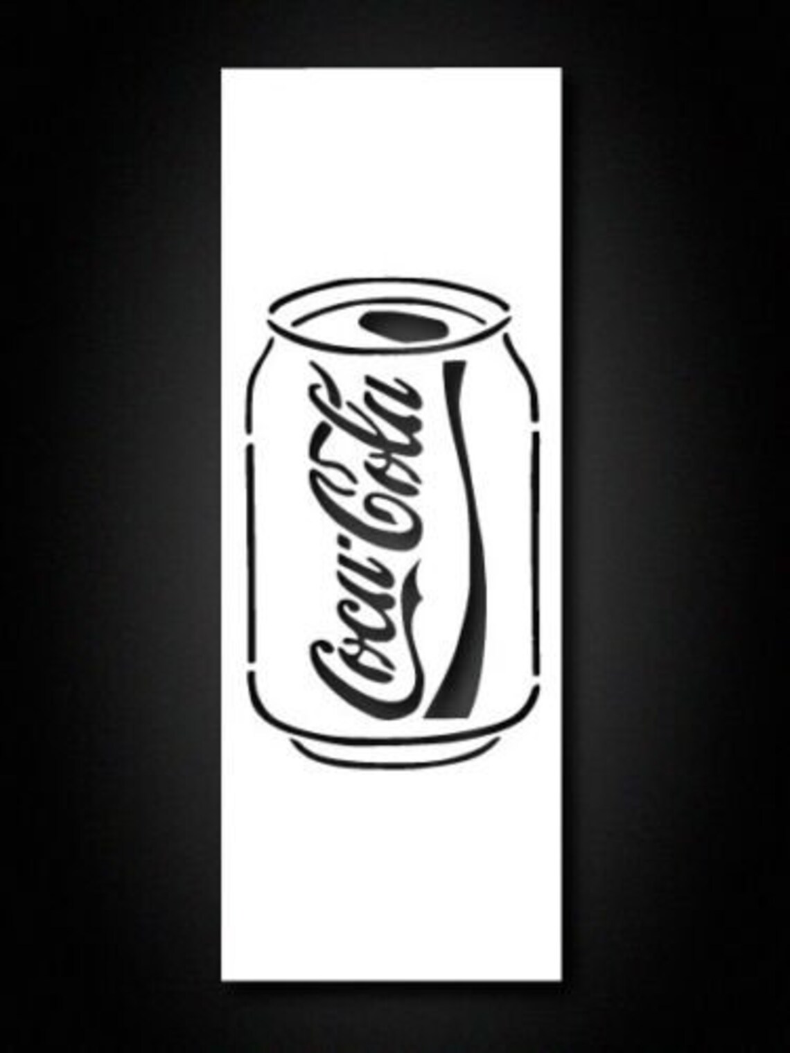 3x8 Inch Custom Cut Drawing Stencil, Coca Cola Can, Plastic Sheet, New ...