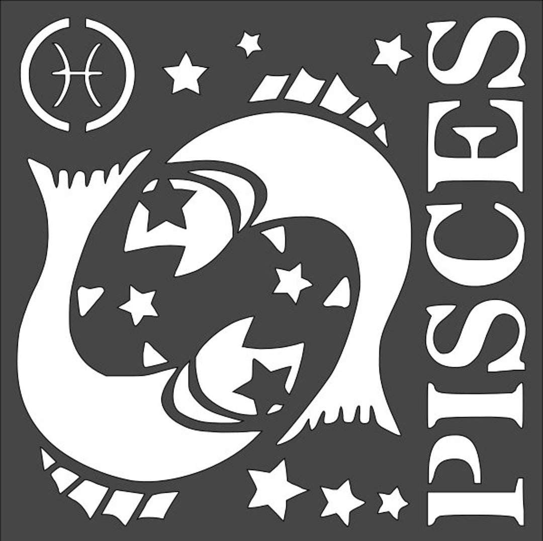 Pisces Zodiac Sign Plastic Stencil Custom - Etsy