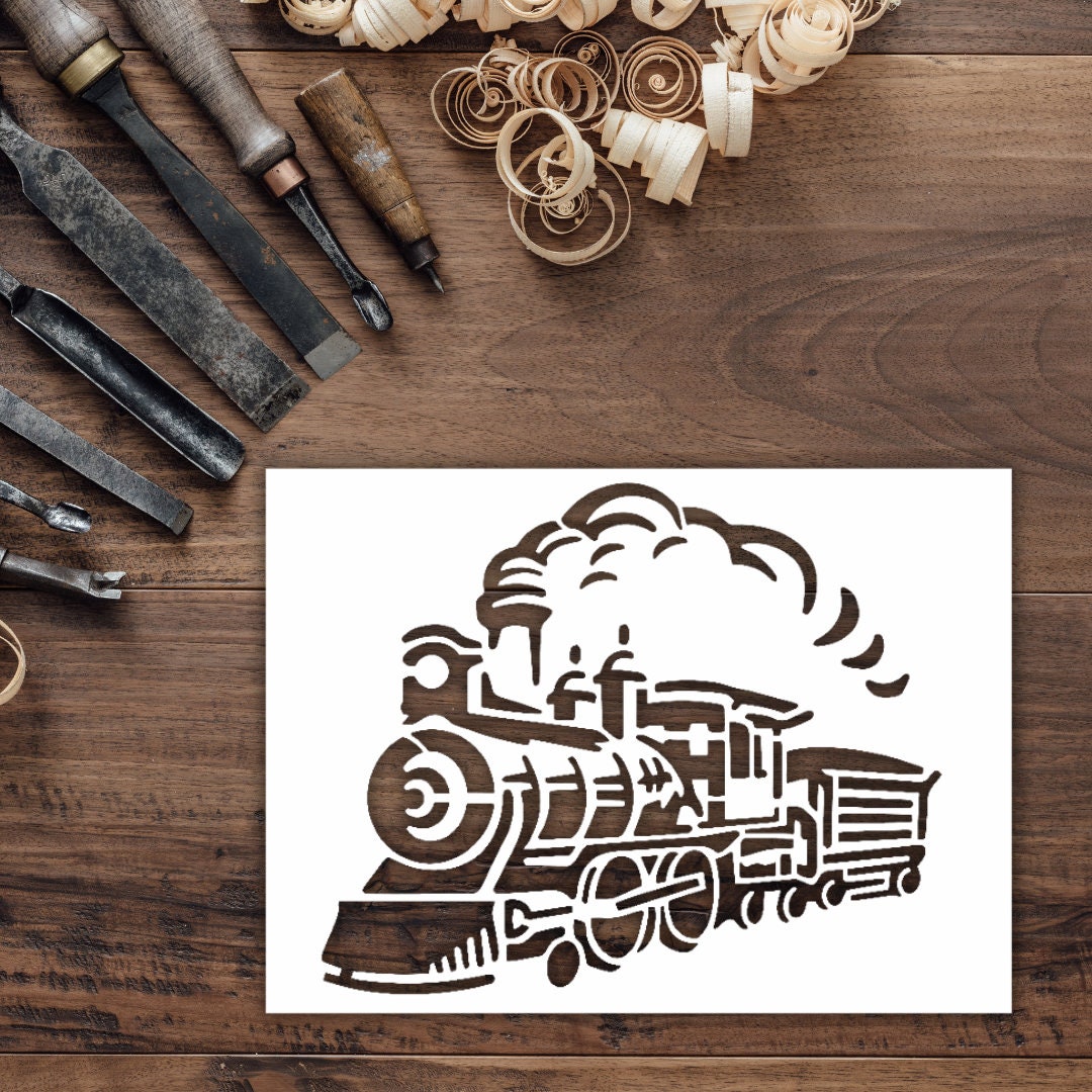 Train Plastic Stencil Custom Painting Wall Wood Glass - Etsy