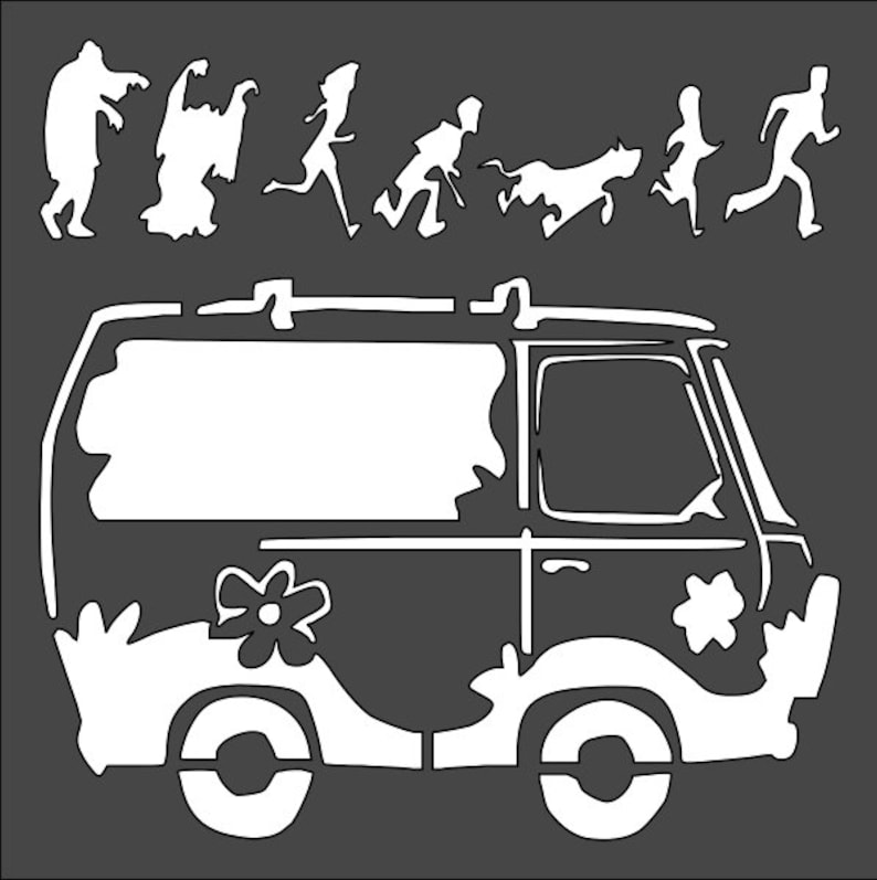 Mystery Machine Scooby Doo Plastic Stencil Custom - Etsy