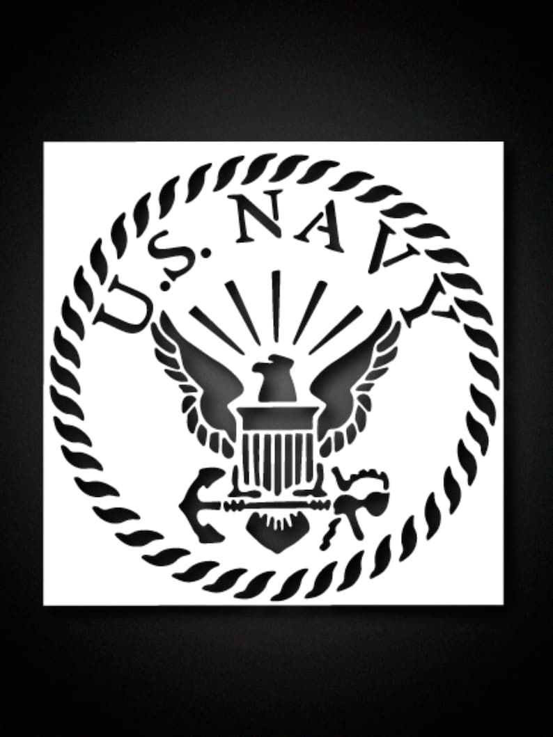 Reusable Stencil US U.S. Round United States Navy Cut Stencil Plastic ...