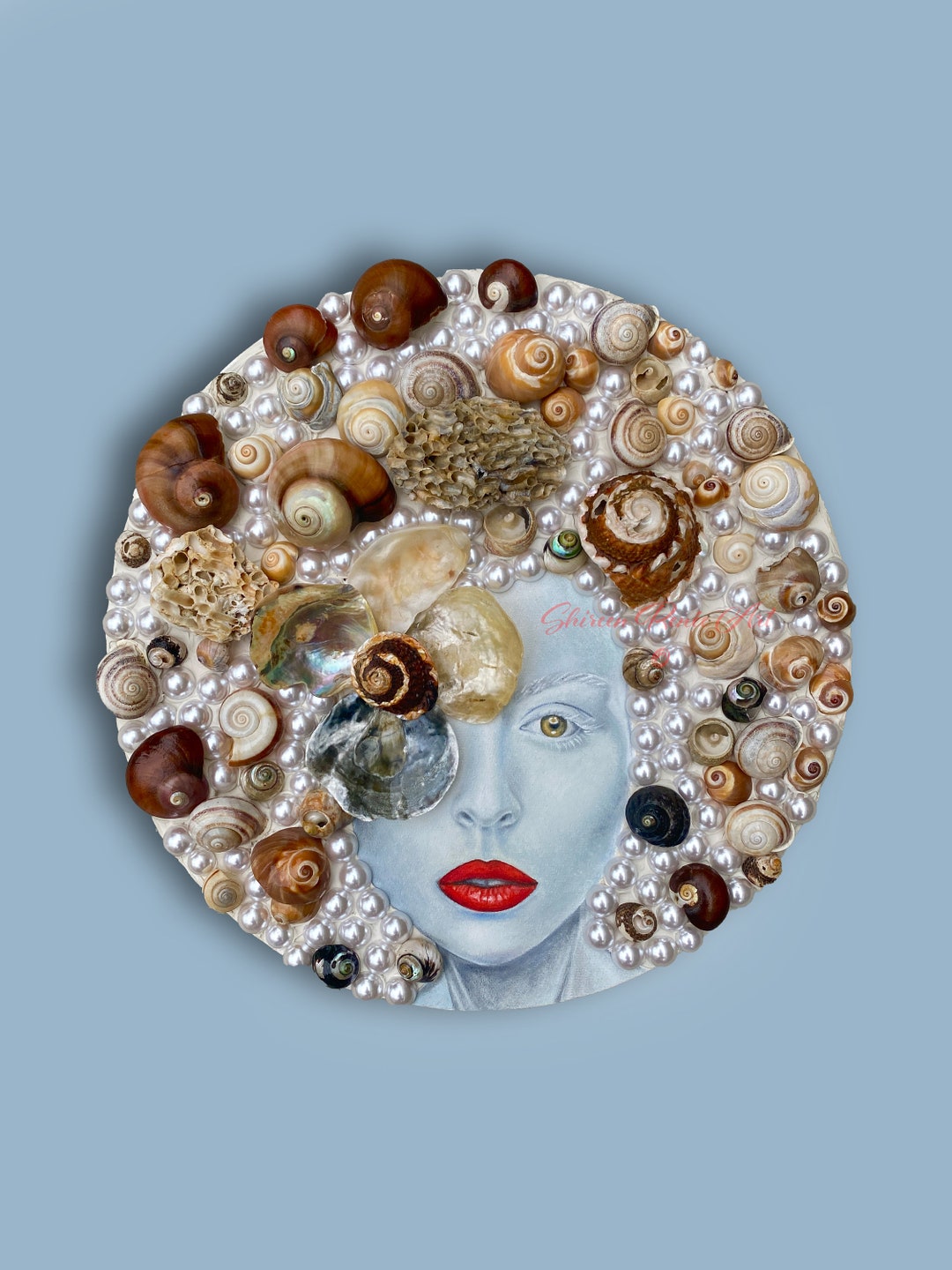 Tempest Mermaid Seashell Mixed Media Art - Etsy