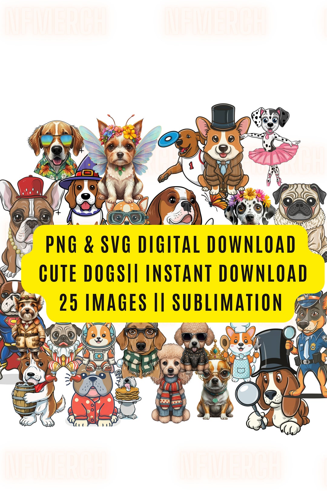 Dog PNG, 25 Images, Perfect for Sublimation Design, Gifts for Dog ...