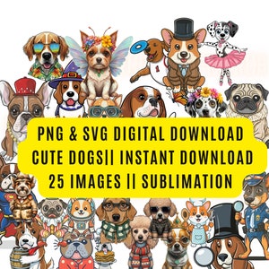 Dog PNG, 25 Images, Perfect for Sublimation Design, Gifts for Dog ...