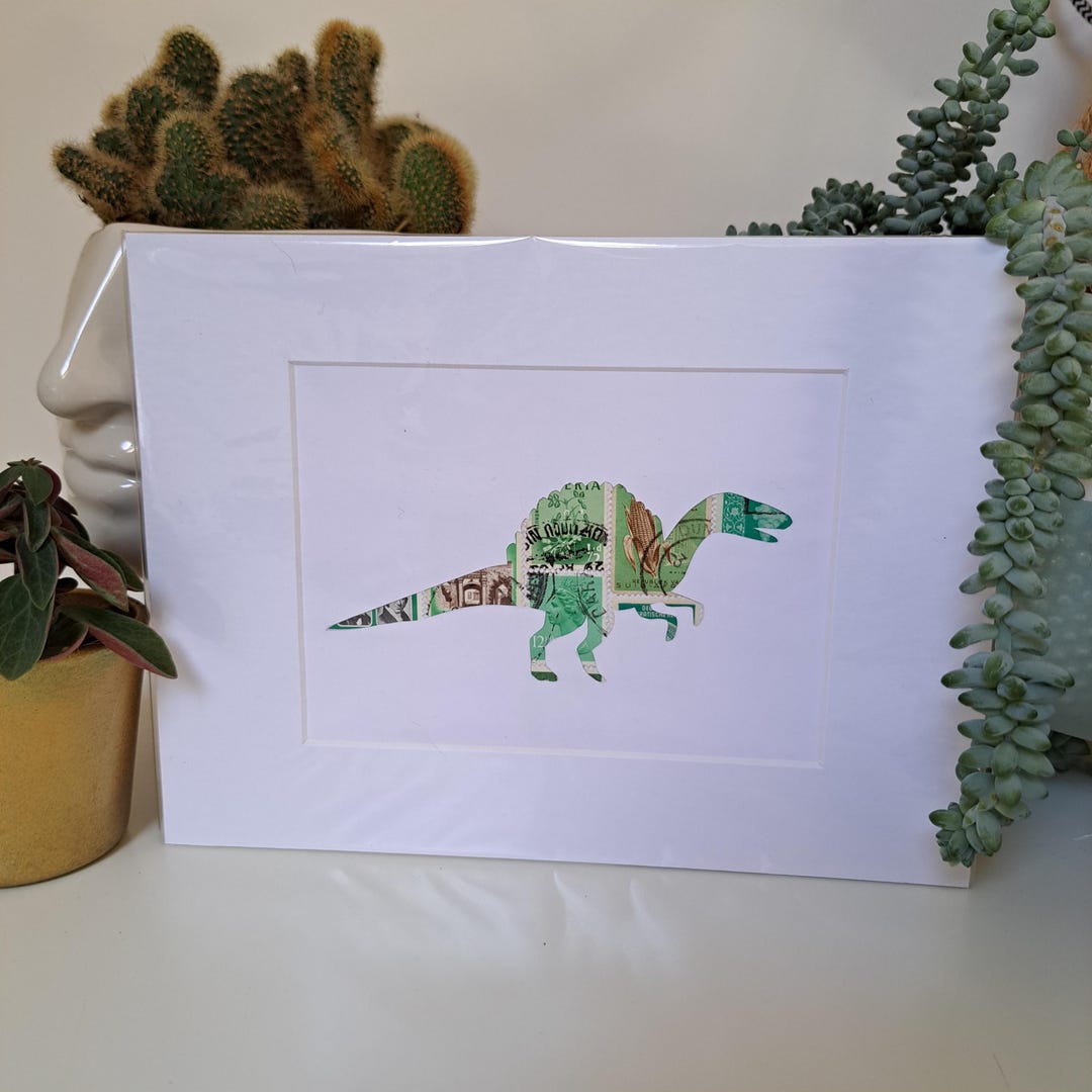 Spinosaurus Dinosaur Stamp Art - Etsy UK