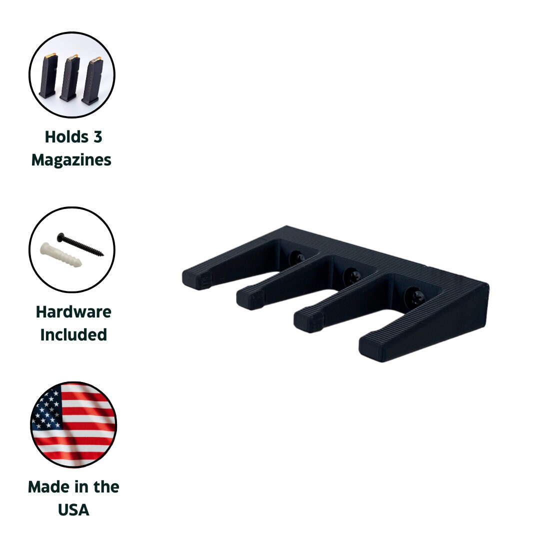 Glock Compatible Magazine Rack Wall / Rack Storage Home Organizer Safe ...