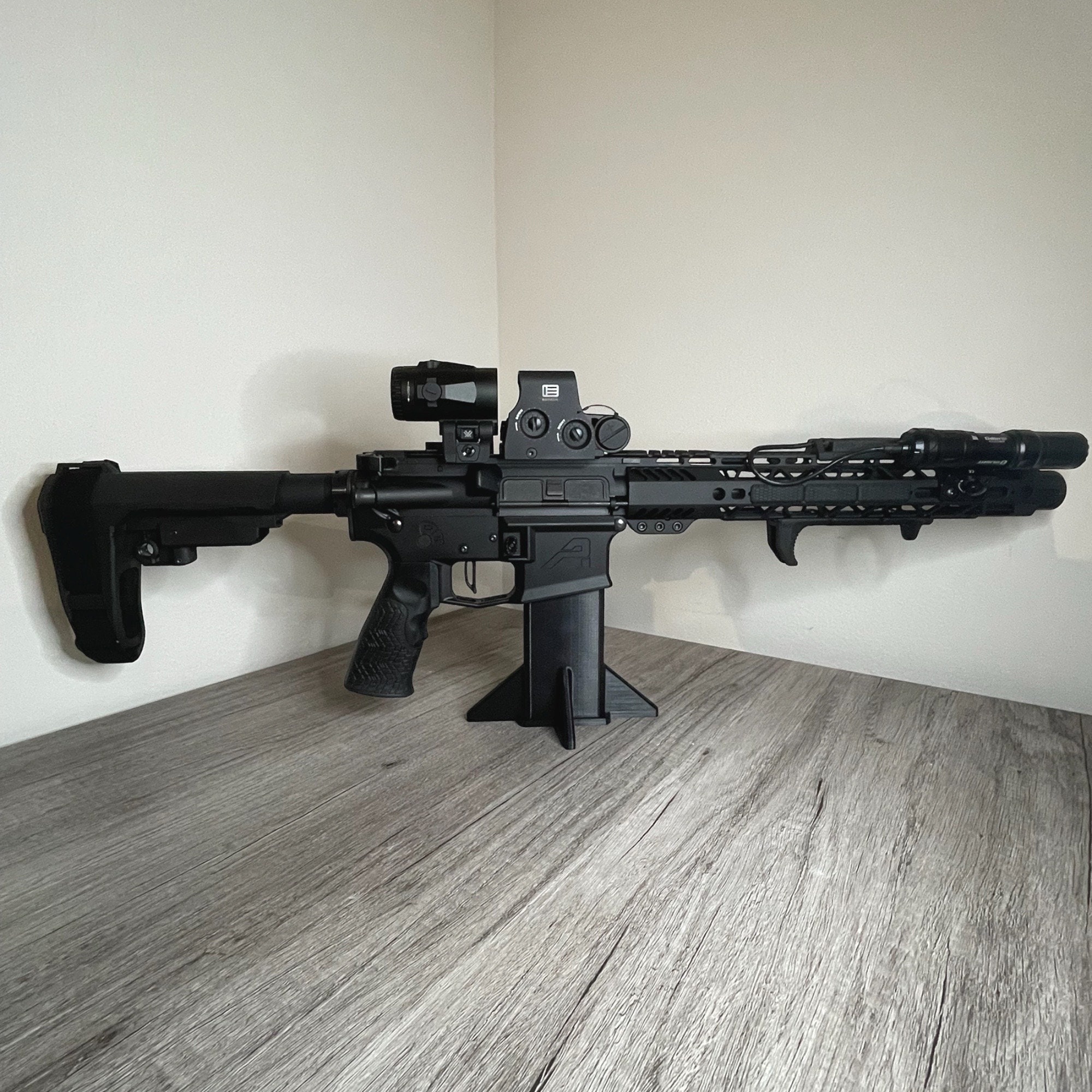 AR-15 Stand / Rifle Tactical Gun Holder Rack Storage Home Defense ...