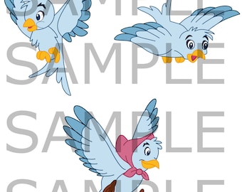 Set of 4 Cinderella Birds / Room Decor - Etsy