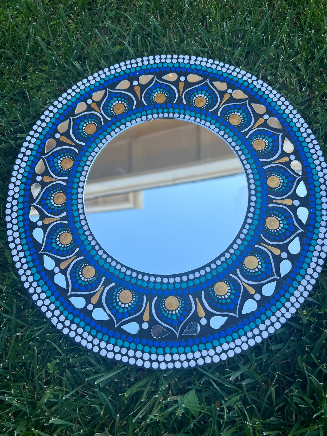 12 Inch Circle Wall Piece With 6 Inch Mirror - Etsy