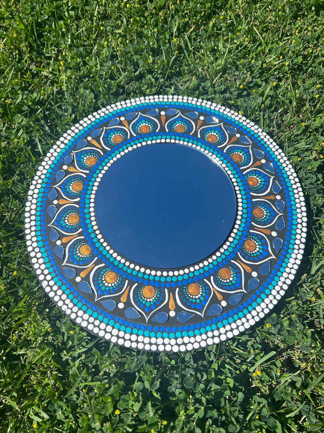 12 Inch Circle Wall Piece With 6 Inch Mirror - Etsy