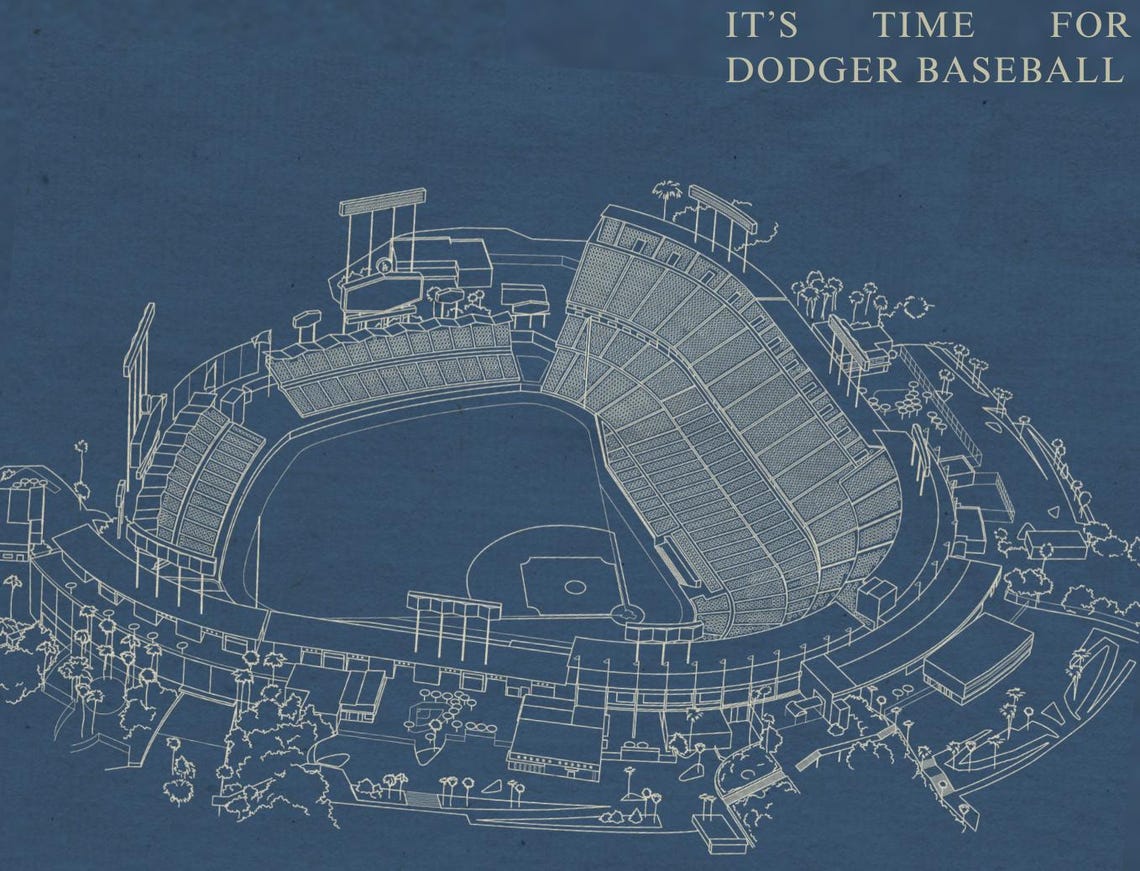 Dodger Stadium Blueprint Digital File - Etsy