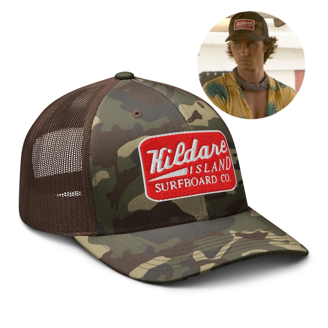 John B | Outer Banks Camo Mesh Back Hat With Kildare Island Surfboard ...