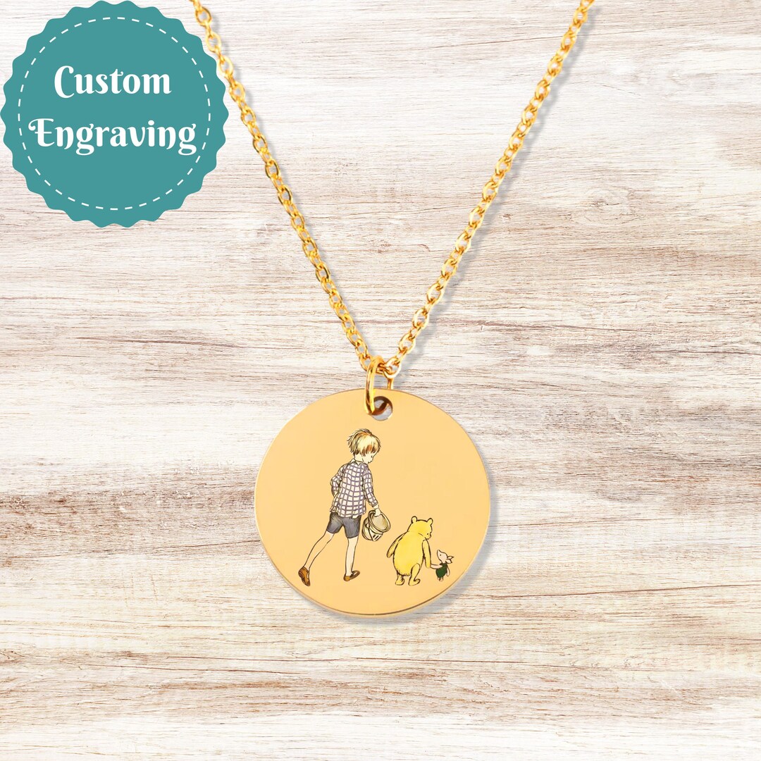 Christopher Robin Winnie the Pooh/piglet Best Friends Engraved Necklace ...