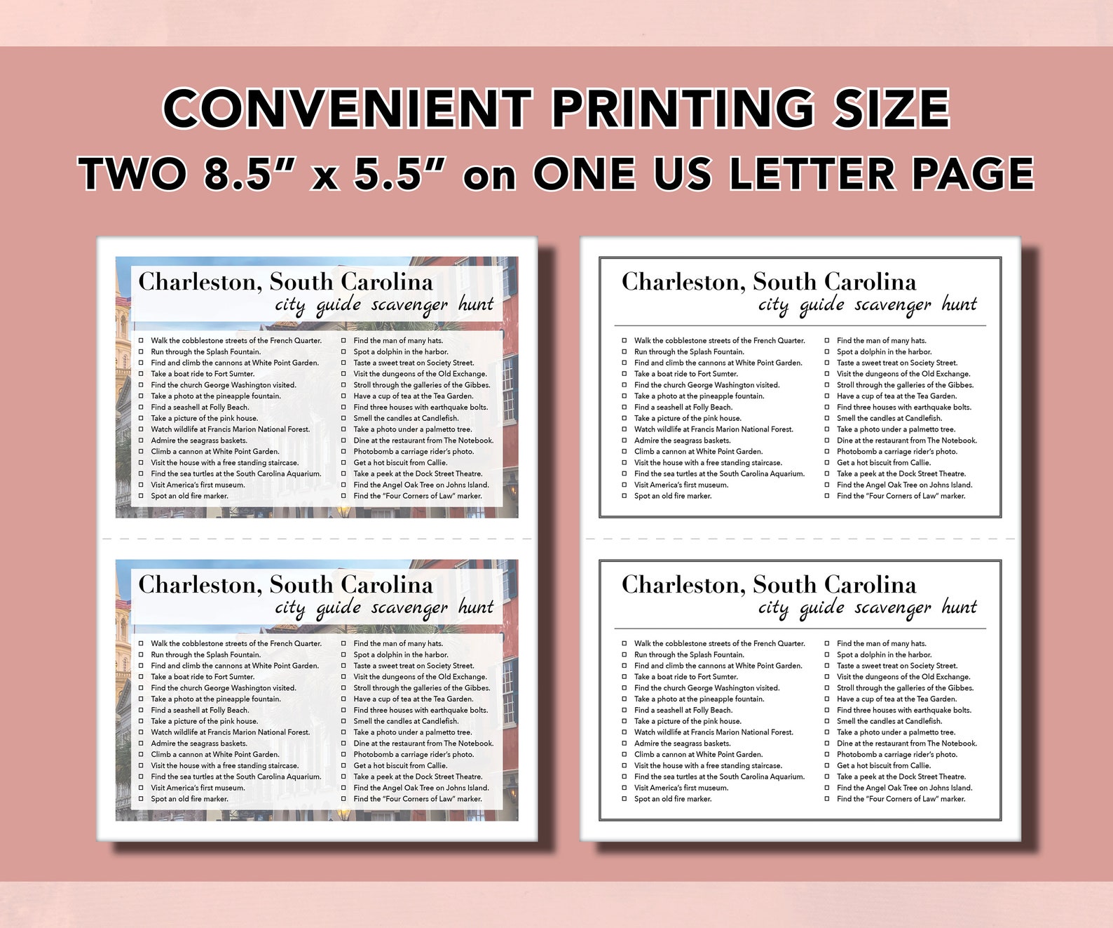 Charleston, SC - City Guide Scavenger Hunt - Fun Activity for Family ...