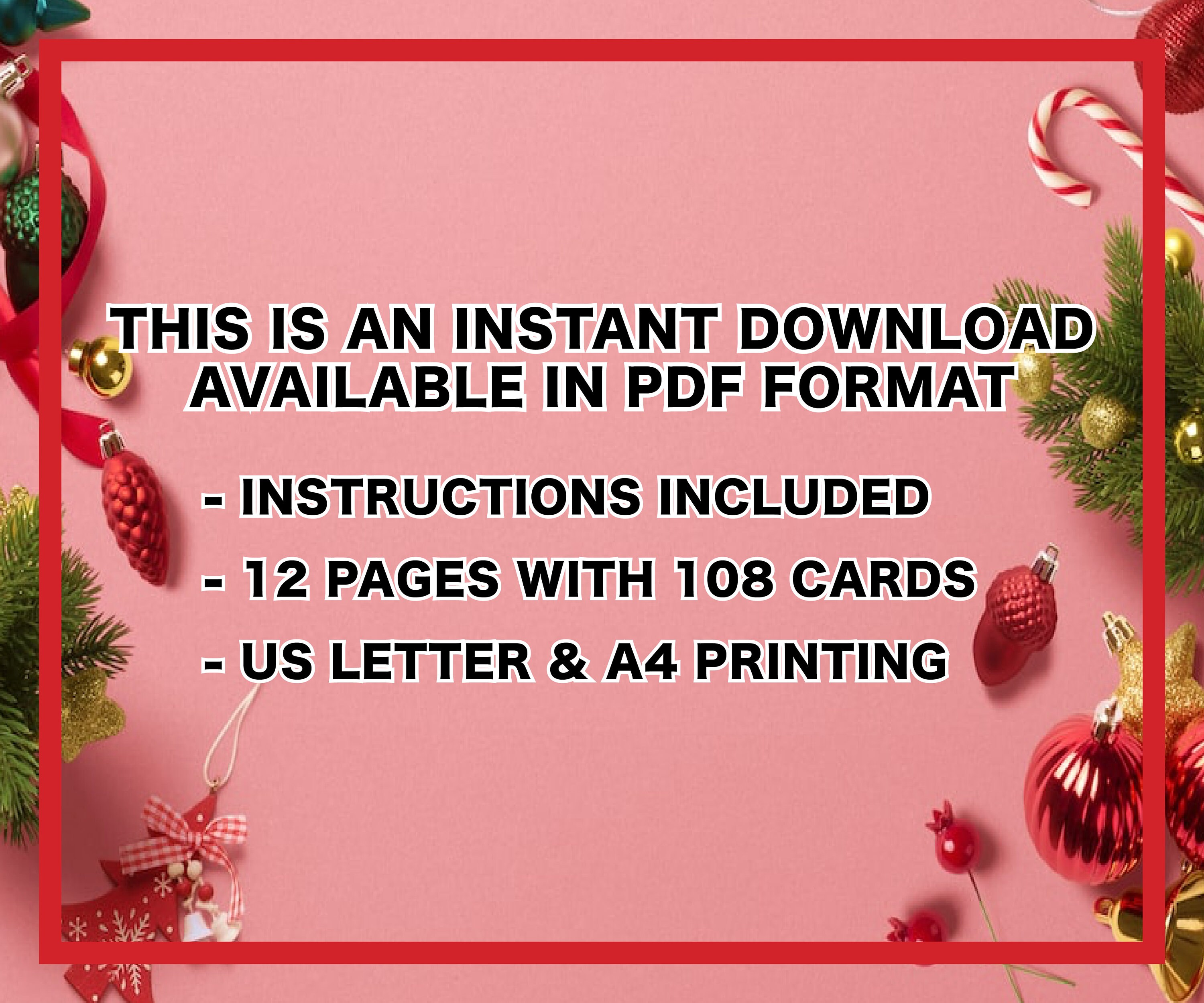 Christmas Taboo Card Game, Printable, Customizable Holiday Fun for the ...